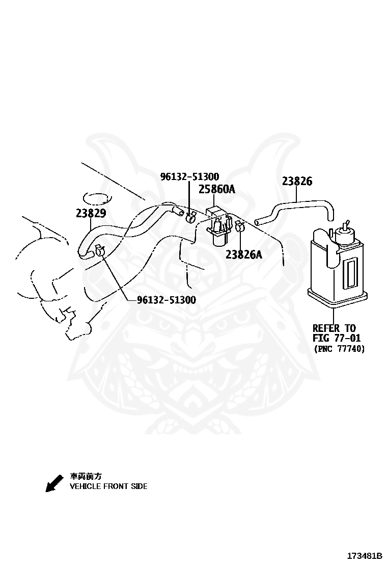 23826-22100 - Toyota - Hose, Fuel Vapor Feed, No.1 - Nengun Performance