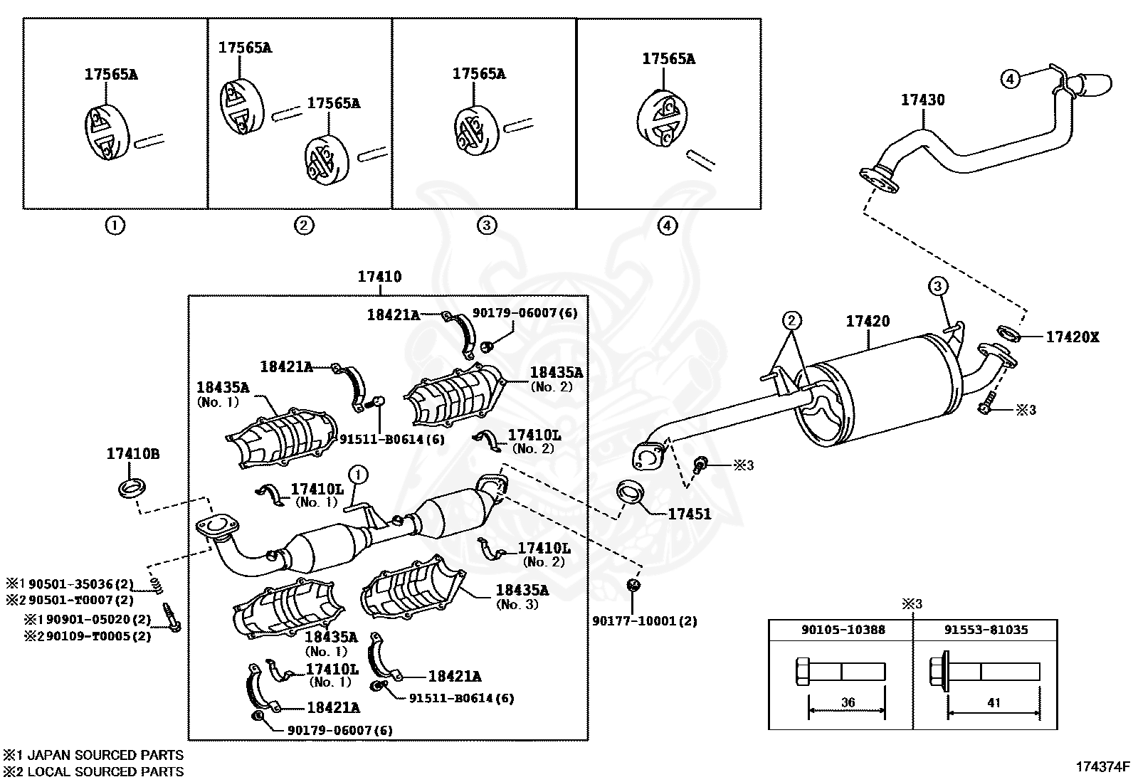 17451-22070 - Toyota - Gasket, Exhaust Pipe - Nengun Performance