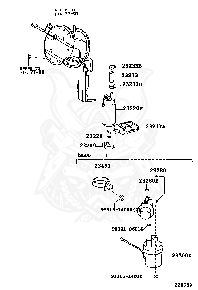 23229-16010 - Toyota - Clip (for Fuel Pump Filter) - Nengun Performance