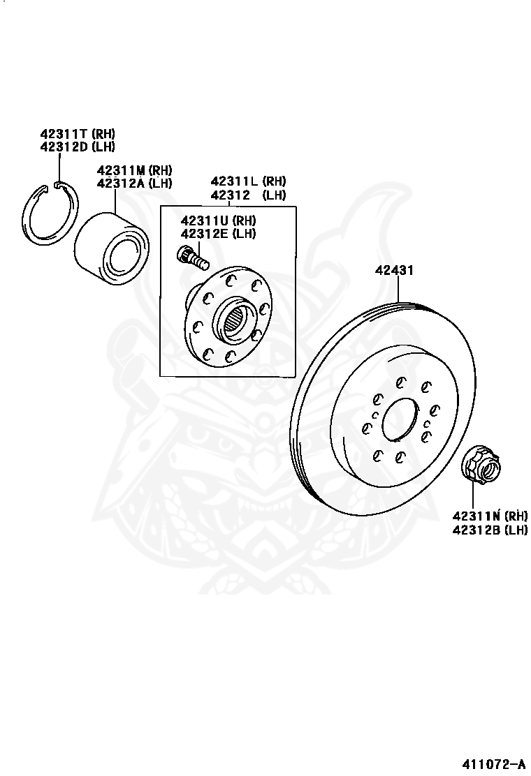 90363-40066 - Toyota - Bearing (for Front Axle Hub Lh) - Nengun Performance