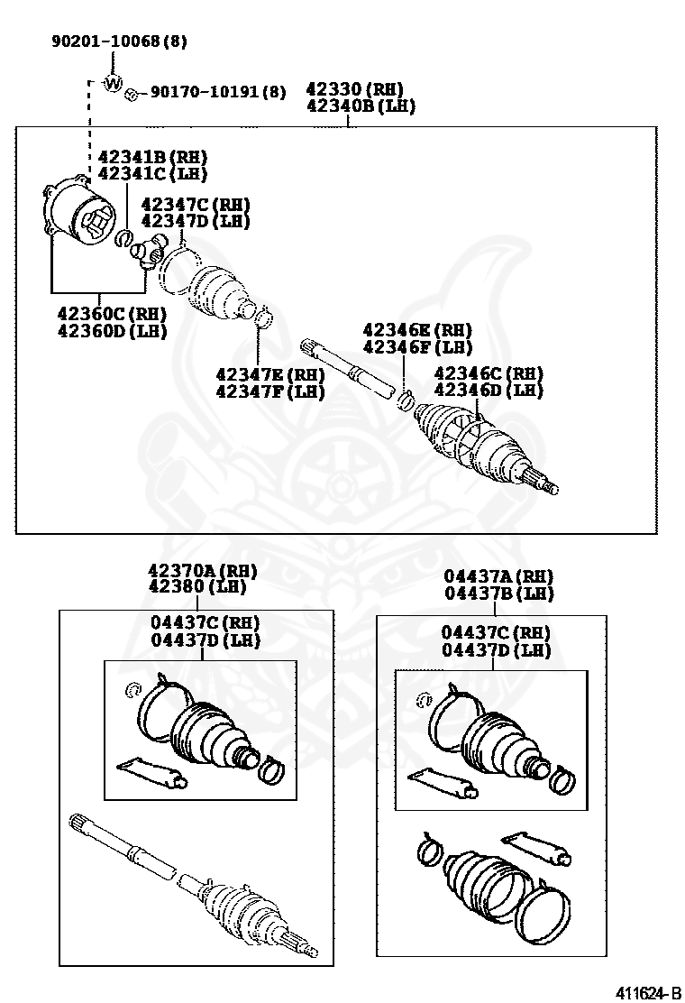 42345-14010 - Toyota - Clamp (for Rear Drive Shaft Damper) - Nengun ...