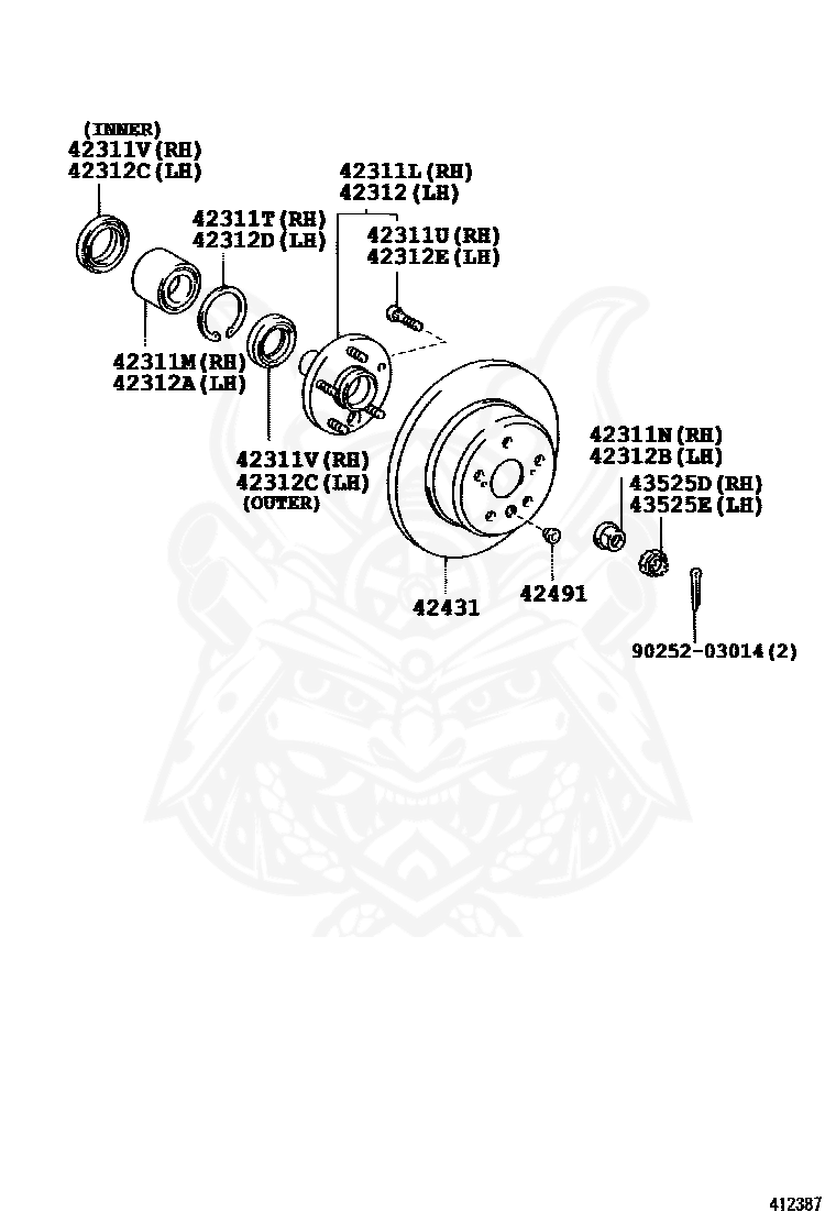 90521-79002 - Toyota - Ring, Hole Snap (for Front Axle Hub Lh) - Nengun ...