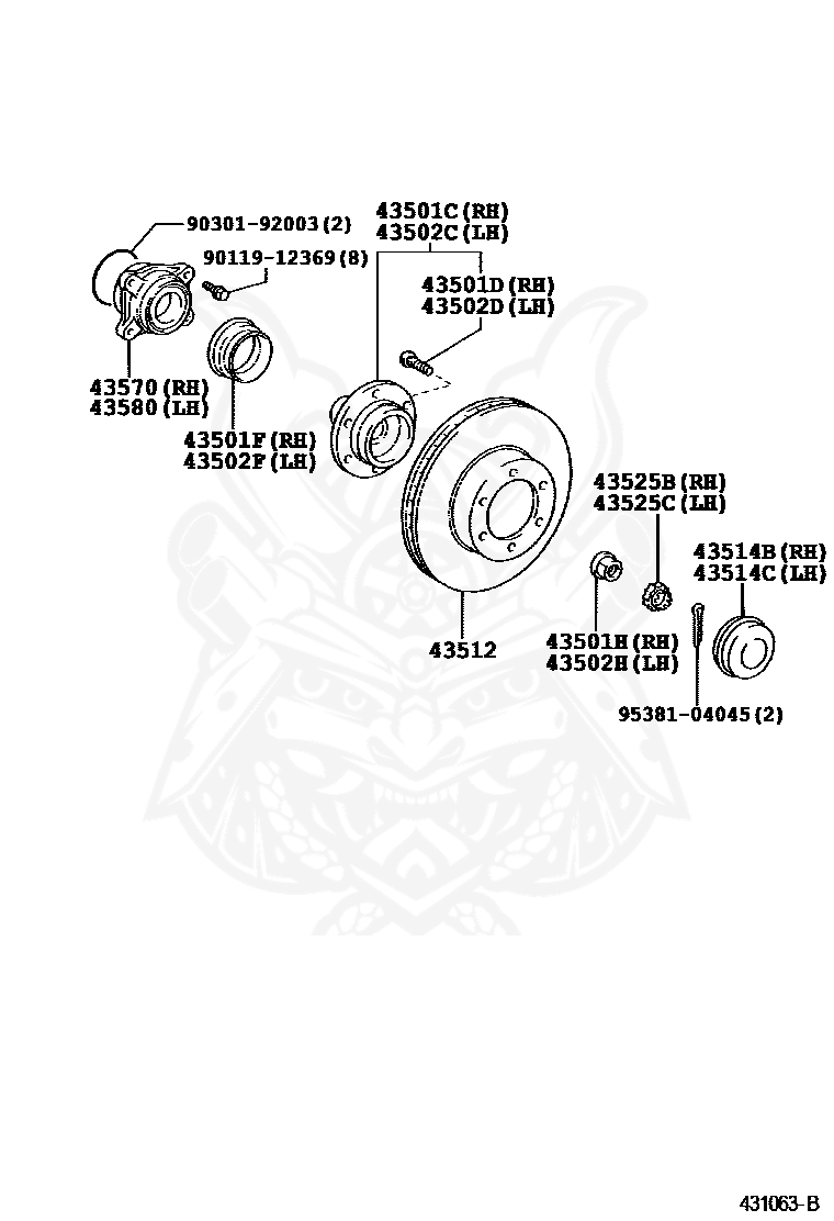 43514-28010 - Toyota - Cap, Front Axle Hub Grease, Lh - Nengun Performance