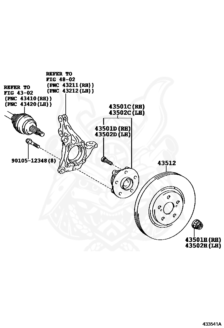 90177-22001 - Lexus - Nut (for Front Axle Shaft Lh) - Nengun Performance