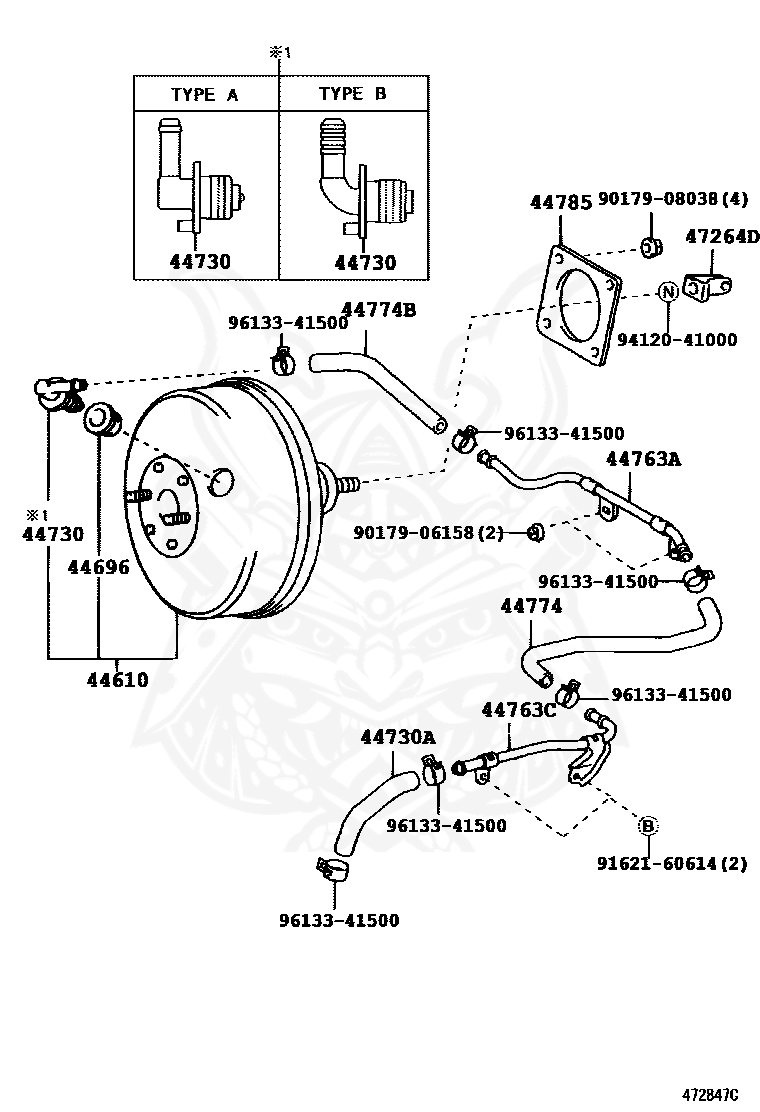 44730-12070 - Toyota - Valve Assy, Vacuum Check (for Brake) - Nengun ...