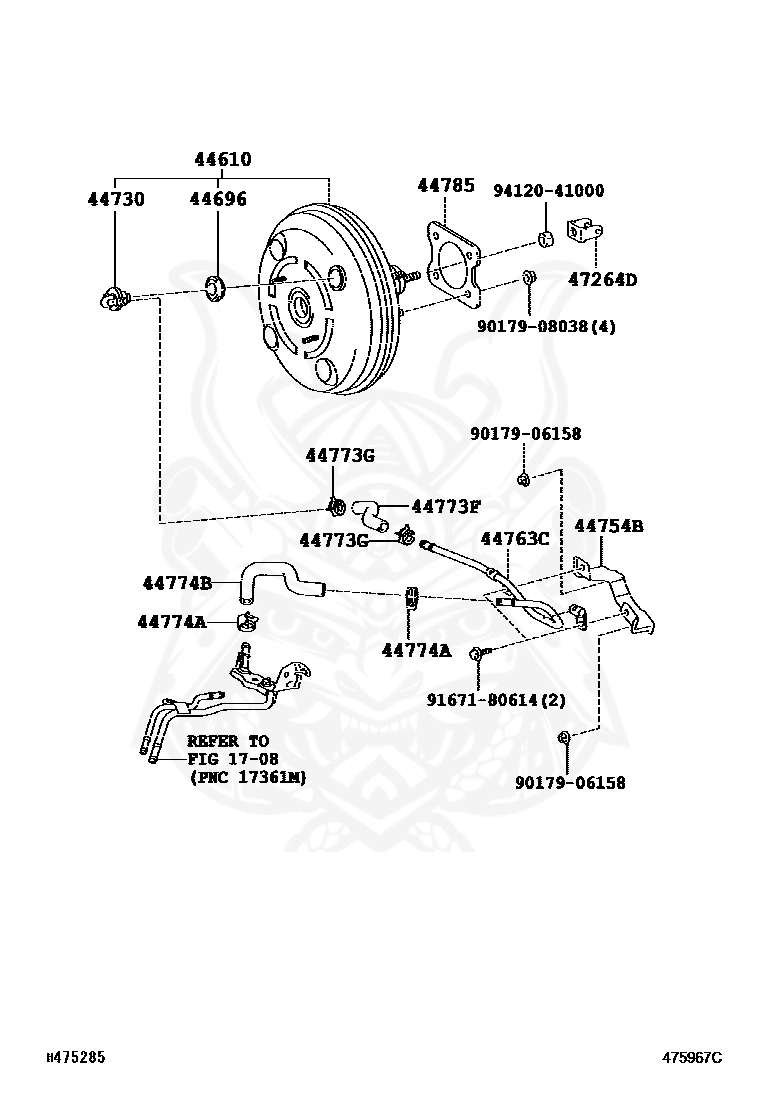 44730-12070 - Toyota - Valve Assy, Vacuum Check (for Brake) - Nengun ...