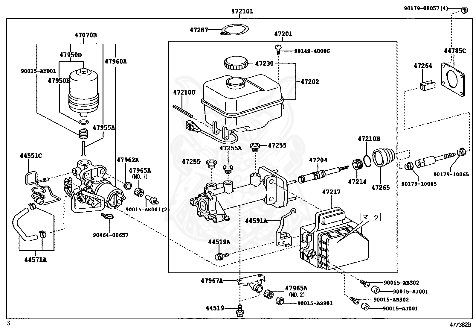47070-60050 - Toyota - Pump Assy, Brake Booster W / Accumulator ...