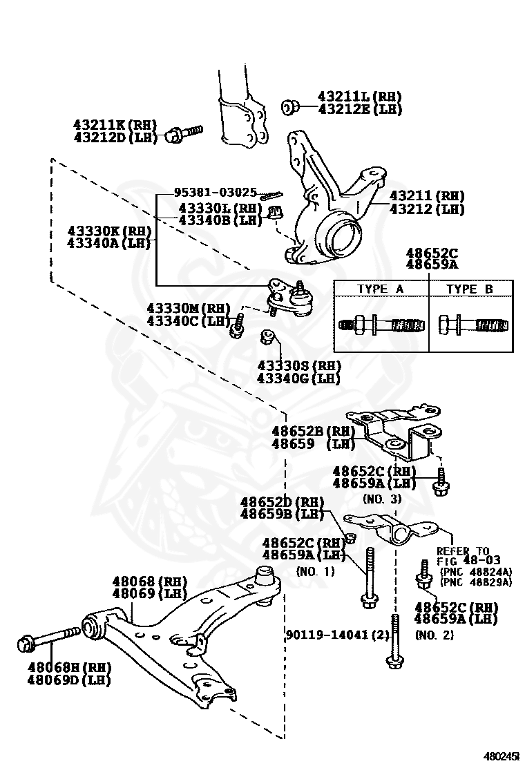 43330-19115 - Toyota - Joint Assy, Lower Ball, Front Lh - Nengun ...