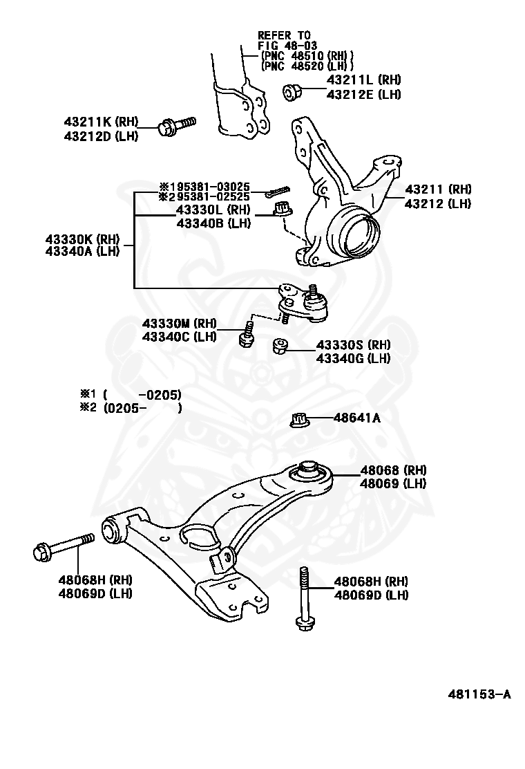 43330-19115 - Toyota - Joint Assy, Lower Ball, Front Lh - Nengun ...