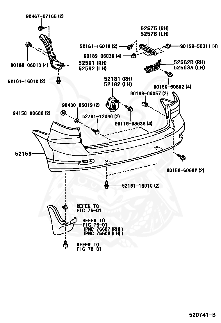 52161-16010 - Toyota - Clip, Front Bumper - Nengun Performance
