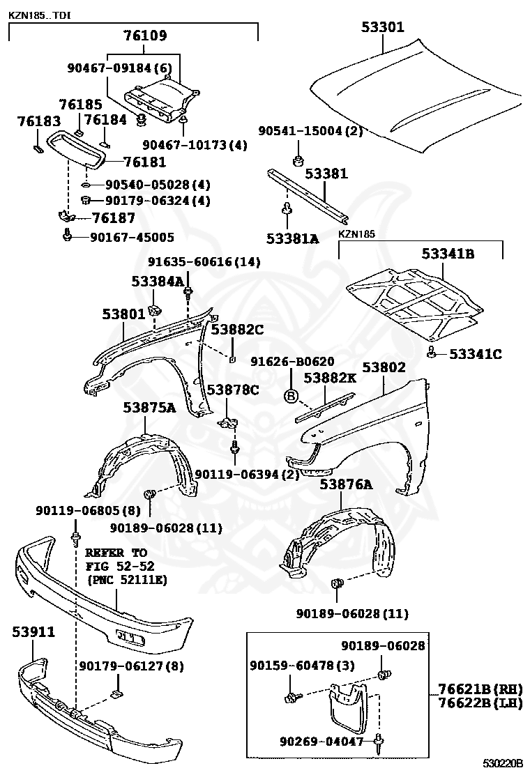 53882-16030 - Toyota - Seal, Front Fender - Nengun Performance