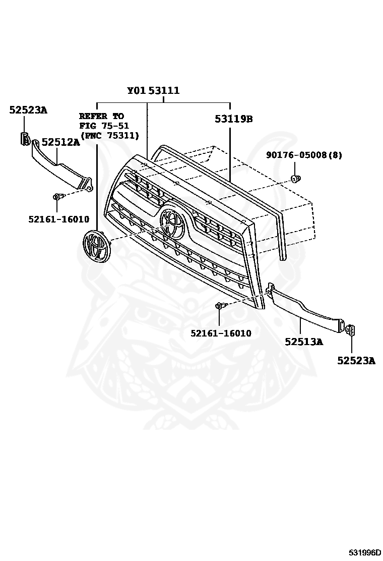 52161-16010 - Toyota - Clip, Front Bumper - Nengun Performance
