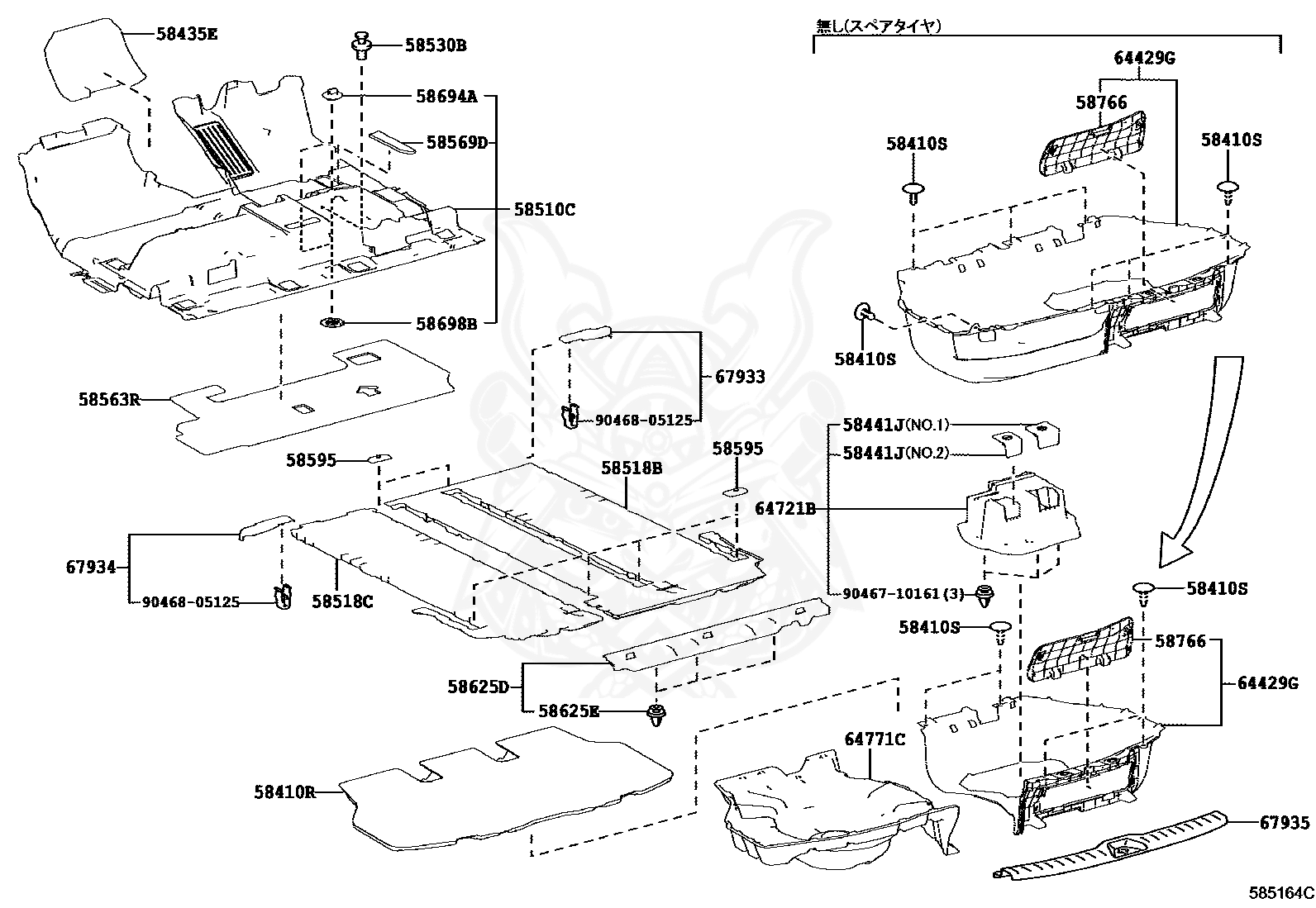 58595-28100-C0 - Toyota - Moulding, Floor Carpet, No.3 - Nengun Performance