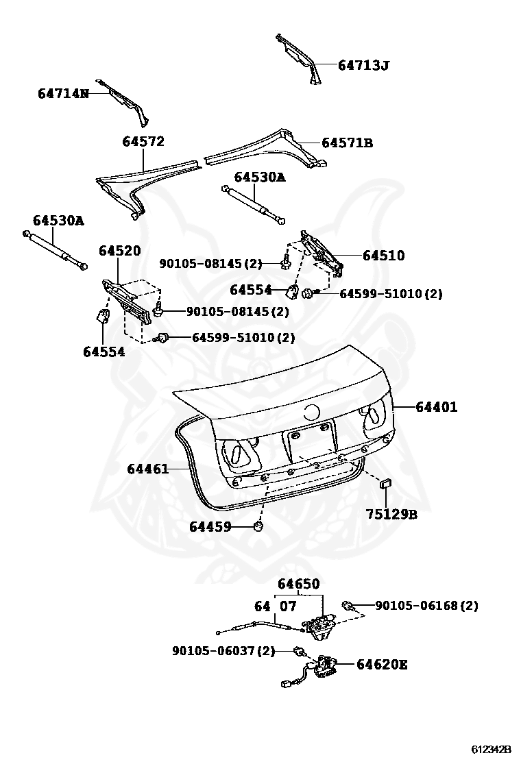 64650-50010 - Lexus - Closer Assy, Luggage Door - Nengun Performance