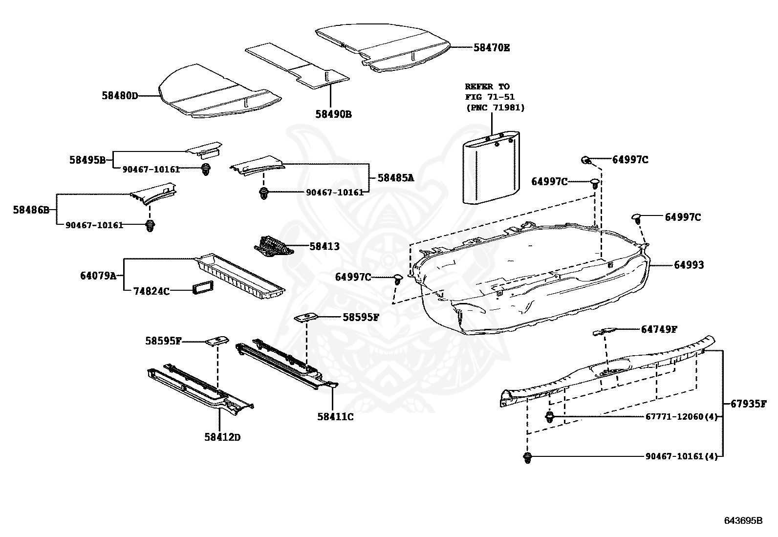 58595-28100-C0 - Toyota - Moulding, Floor Carpet, No.3 - Nengun Performance