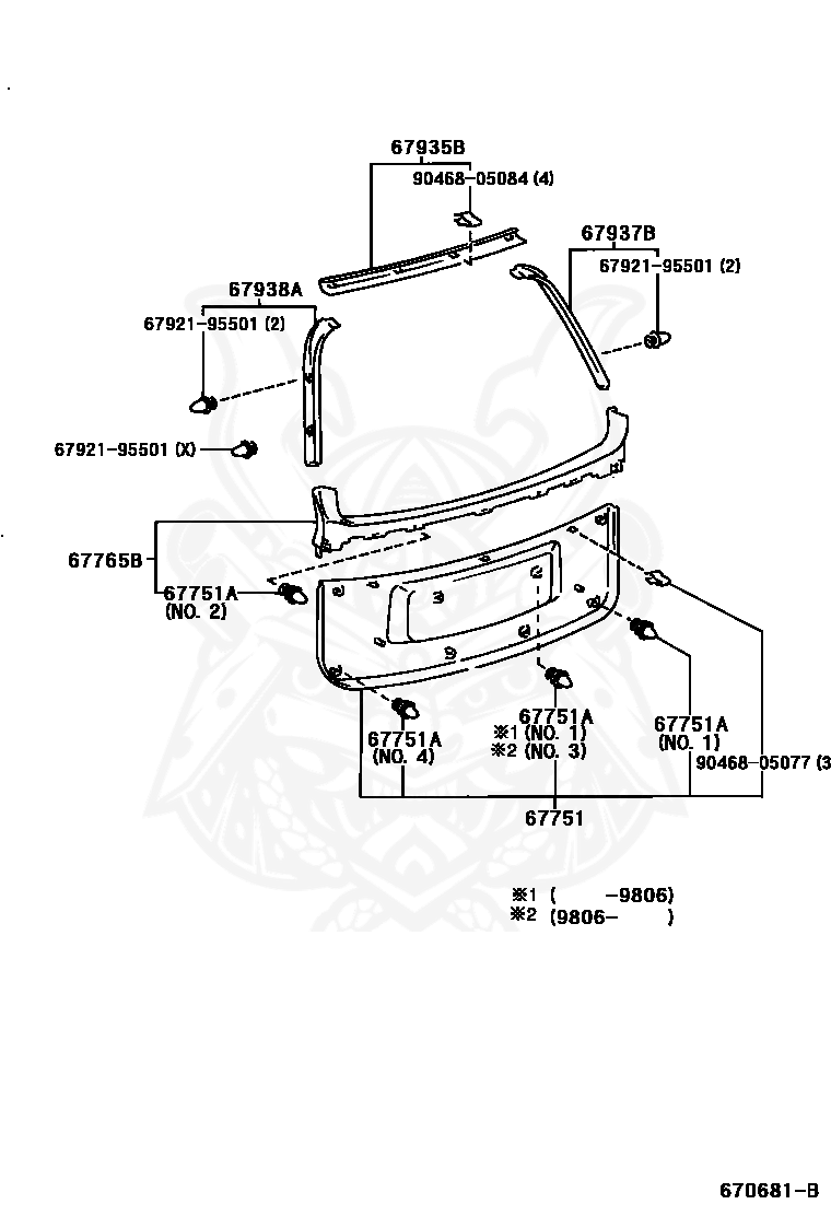 67771-12050 - Toyota - Retainer, Door Trim, Lh - Nengun Performance