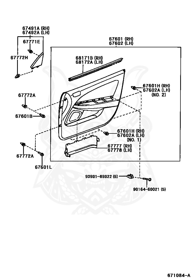 67771-12050 - Toyota - Retainer, Door Trim, Lh - Nengun Performance