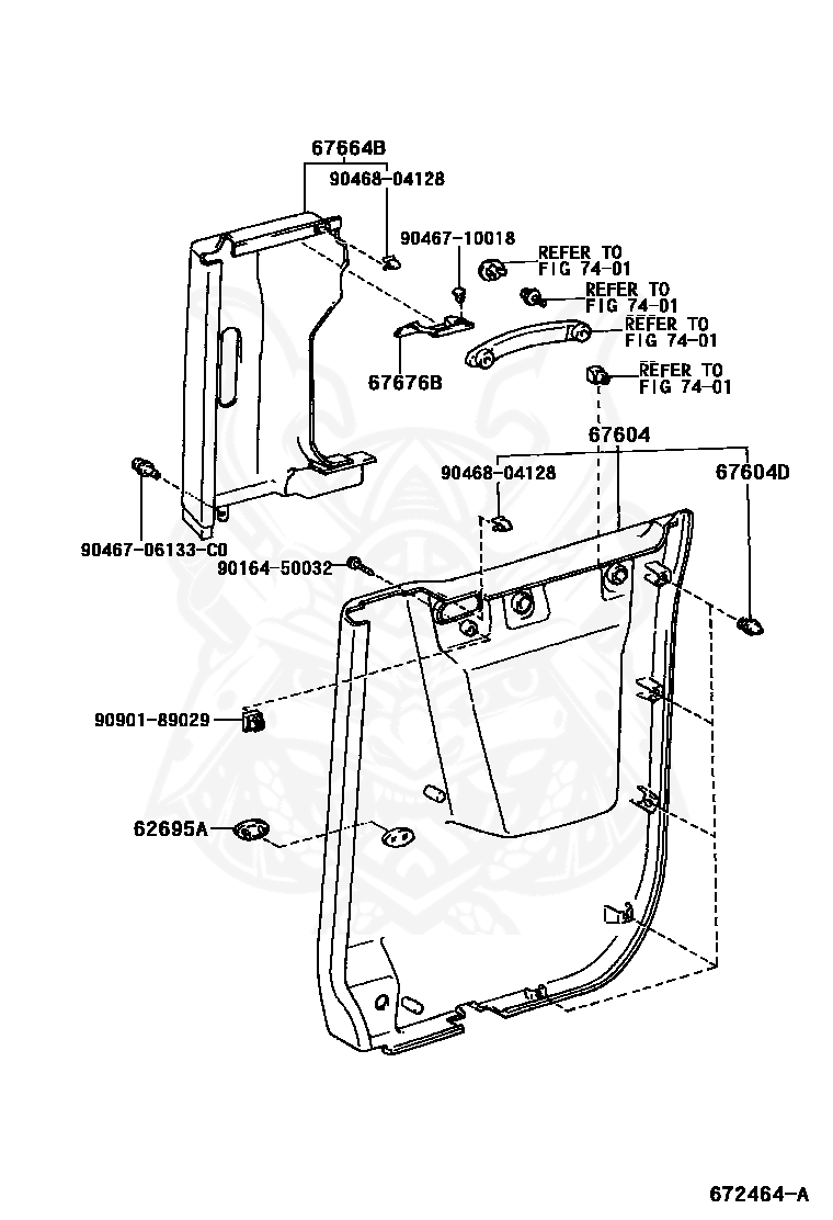 67771-12050 - Toyota - Retainer, Door Trim, Lh - Nengun Performance