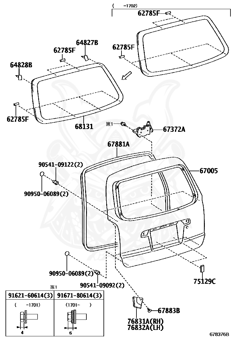 62785-16030 - Toyota - Spacer, Quarter Window Glass - Nengun Performance