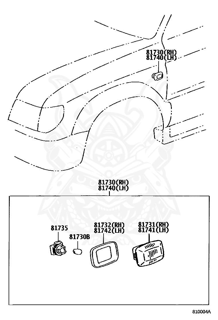 90075-99012 - Toyota - Socket And Wire, Side Turn Signal Lamp - Nengun ...