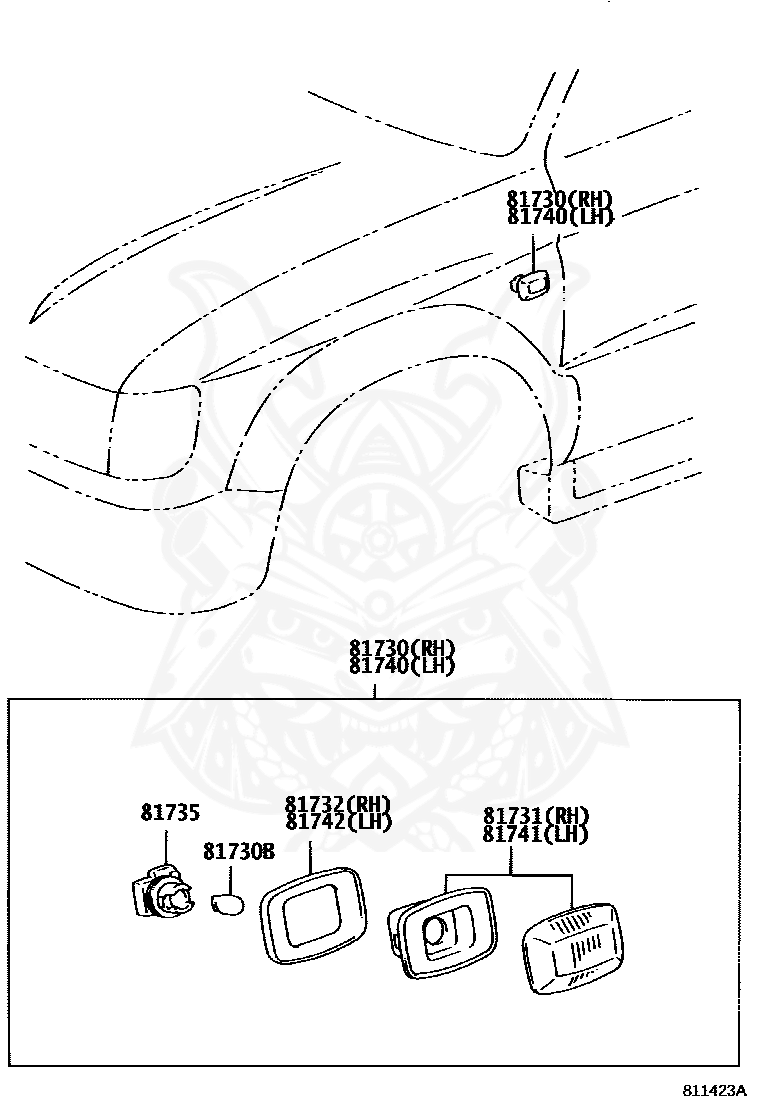 90075-99012 - Toyota - Socket And Wire, Side Turn Signal Lamp - Nengun ...