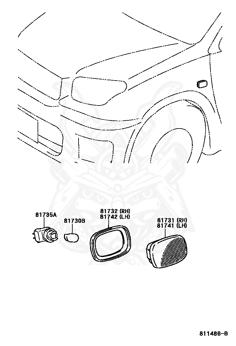 90075-99012 - Toyota - Socket And Wire, Side Turn Signal Lamp - Nengun ...