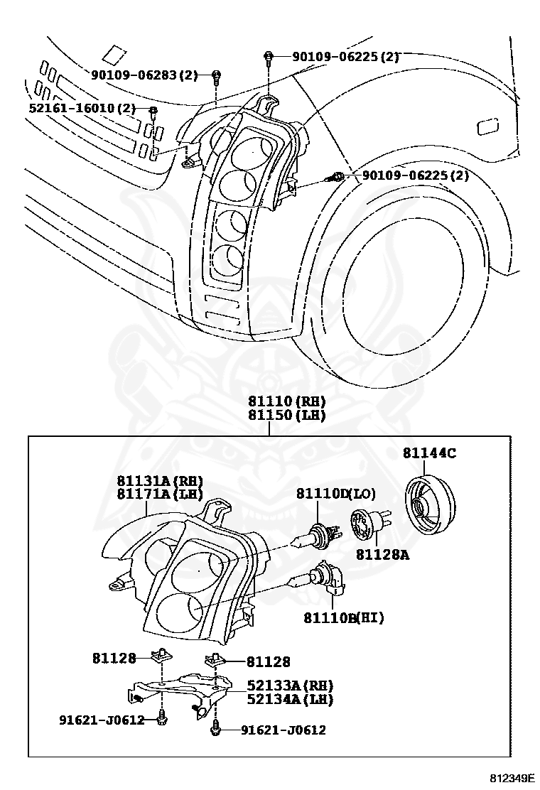 90981-13063 - Toyota - Bulb (for Headlamp, No.2) - Nengun Performance