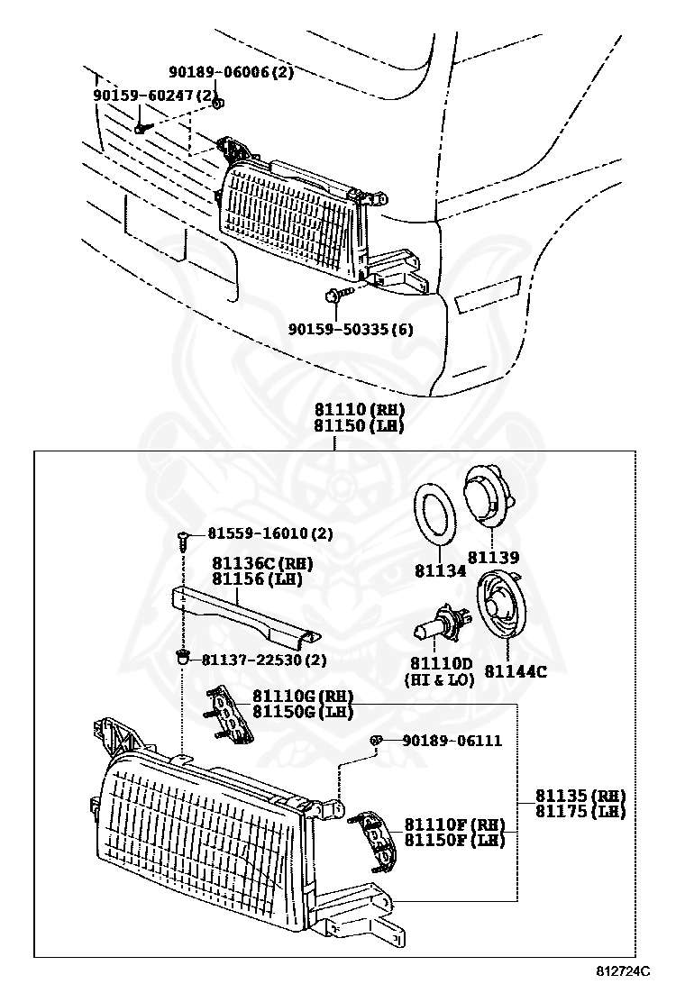 90981-13058 - Toyota - Bulb (for Headlamp, No. 1) - Nengun Performance