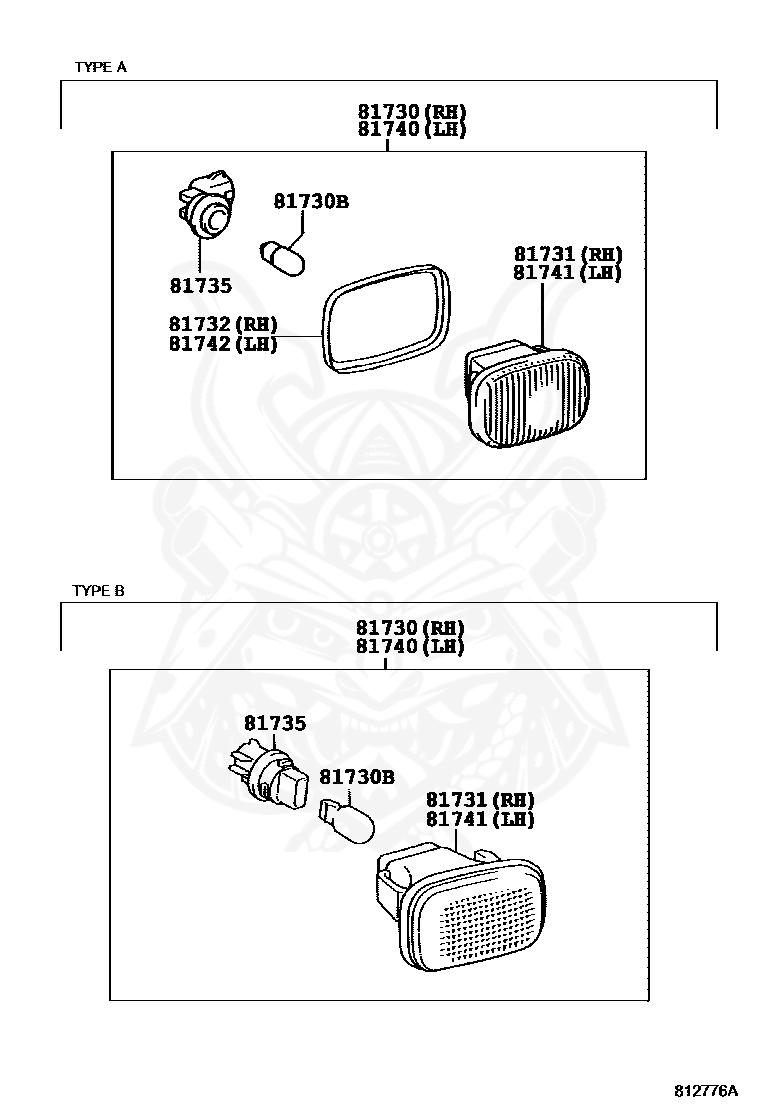 90075-99012 - Toyota - Socket And Wire, Side Turn Signal Lamp - Nengun ...