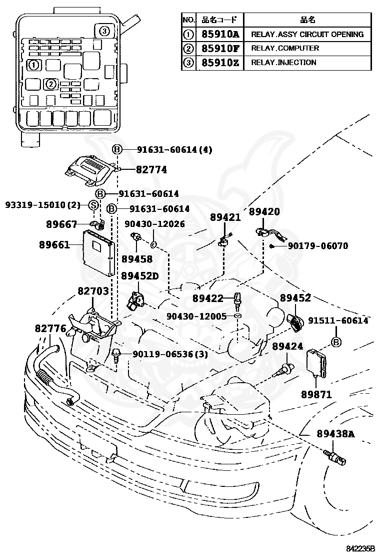 89424-12010 - Toyota - Sensor, Inlet Air Temperature (for E.f.i ...