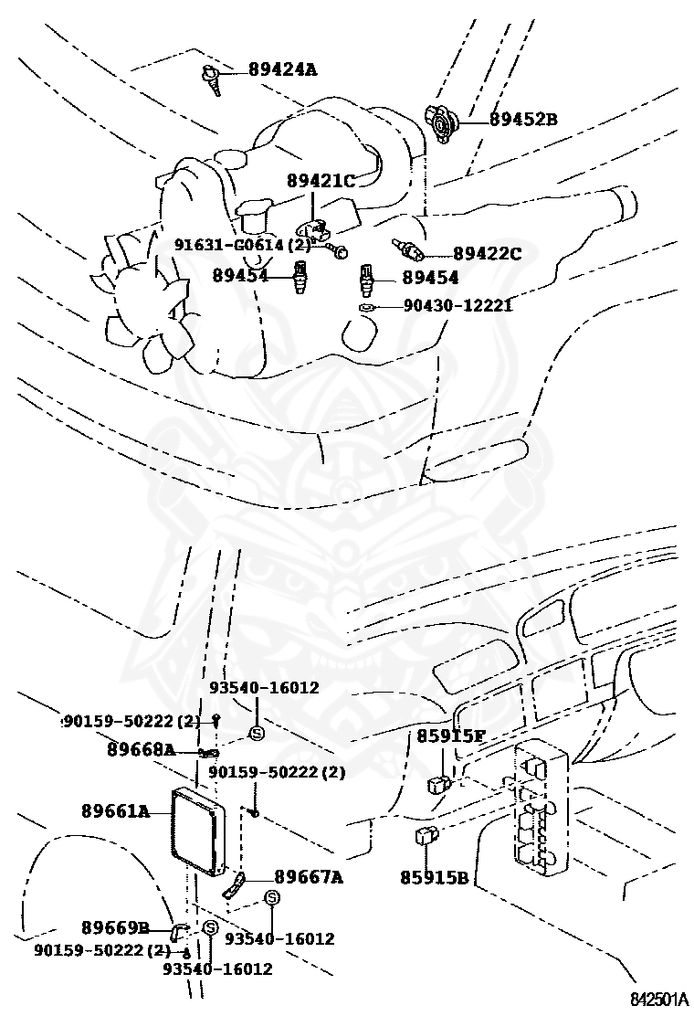 89424-12010 - Toyota - Sensor, Inlet Air Temperature (for E.f.i ...