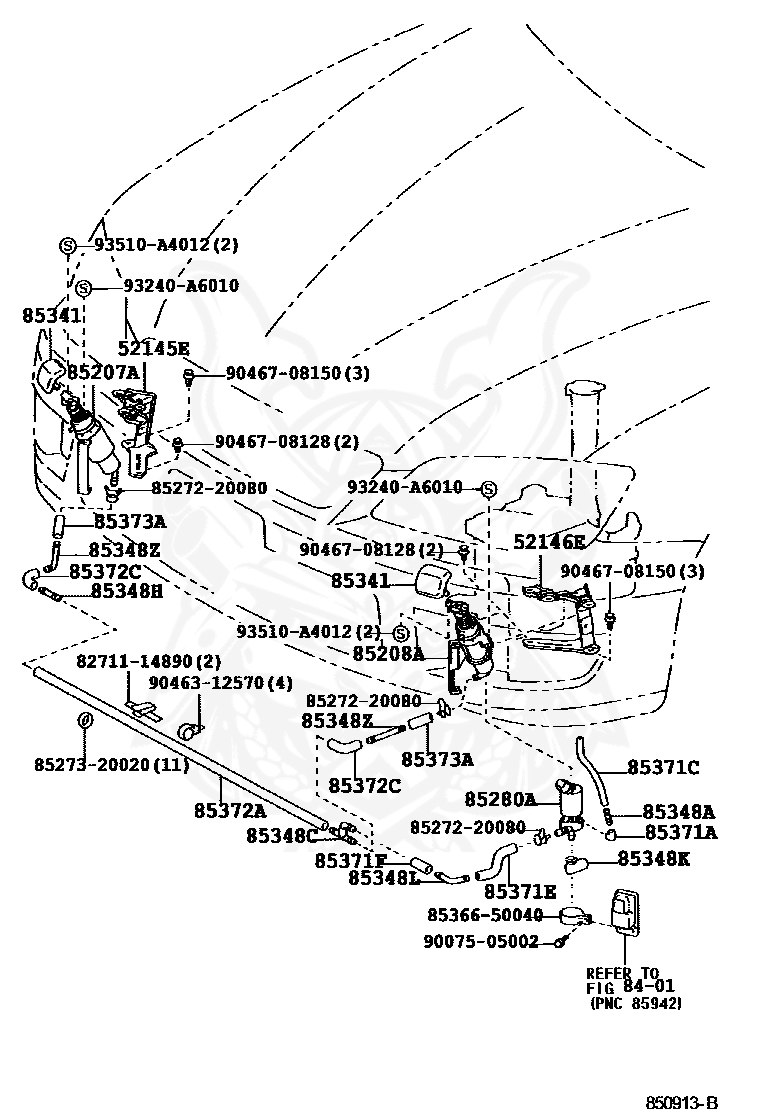 85349-89122 - Toyota - Joint, Windshield Washer Hose, No.1 - Nengun ...