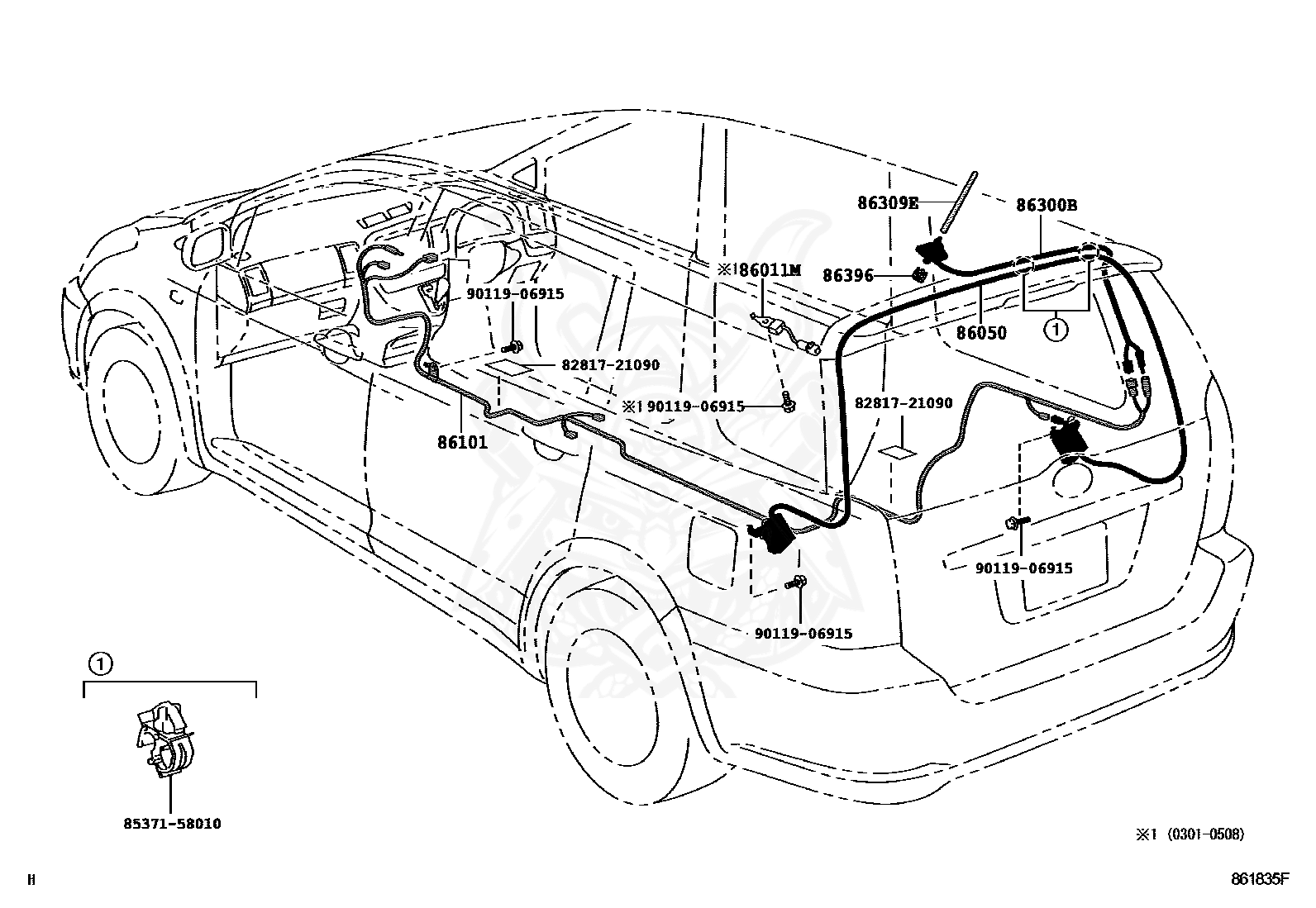 86309-20310 - Toyota - Roof Antenna Pole - Nengun Performance