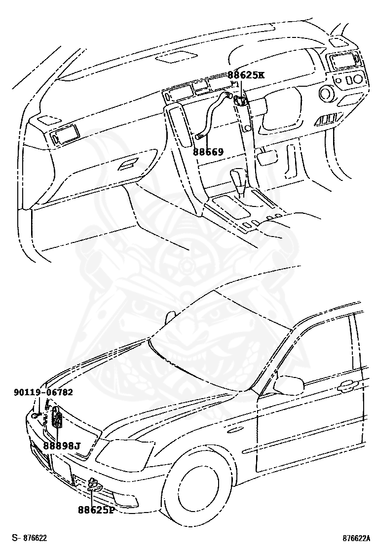 88790-22131 - Toyota - Thermistor, Cooler (ambient Temp. Sensor ...