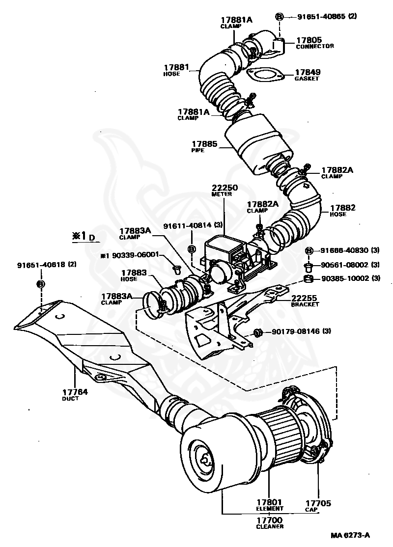 96111-10800 - Toyota - Clamp (for Air Cleaner Hose, No. 1) - Nengun ...