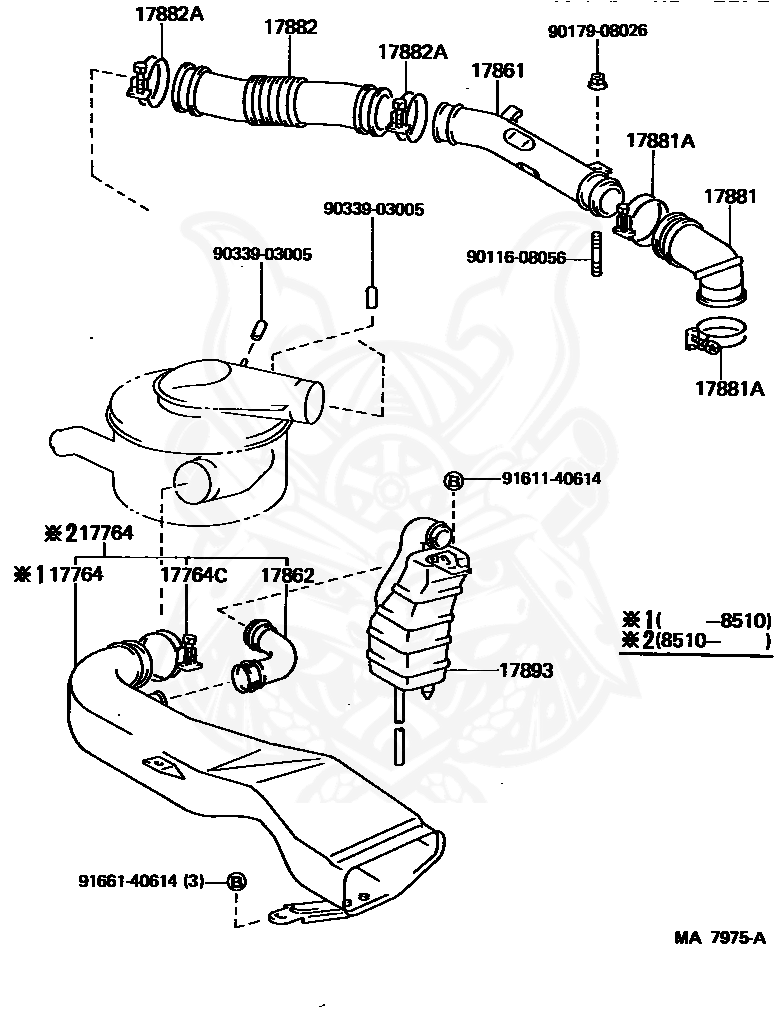 96111-10800 - Toyota - Clamp (for Air Cleaner Hose, No. 1) - Nengun ...