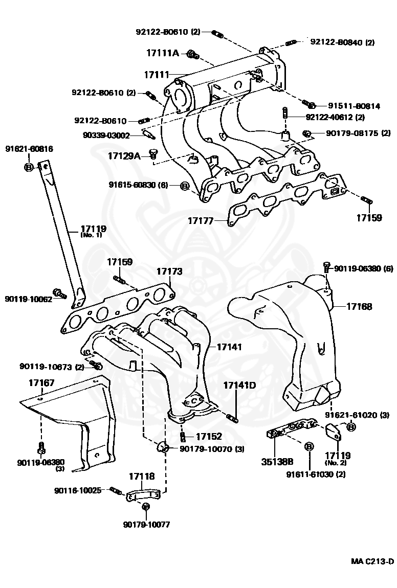 90179-10070 - Toyota - Nut, Exhaust Pipe Set Stud Bolt - Nengun Performance