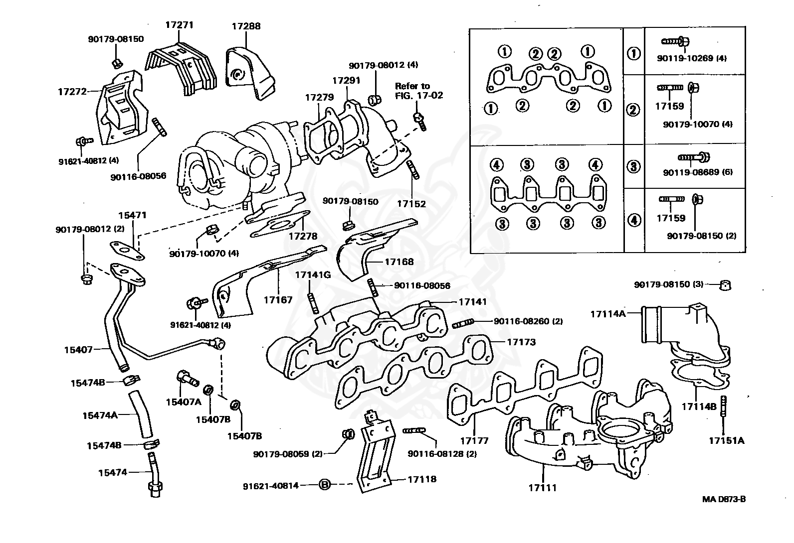 90179-10070 - Toyota - Nut, Exhaust Pipe Set Stud Bolt - Nengun Performance