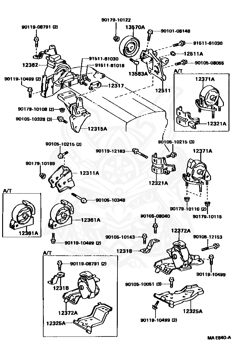 12371-64210 - Toyota - Insulator, Engine Mounting, Rear - Nengun ...