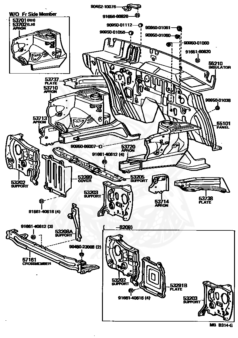 53202-10060 - Toyota - Support Sub-assy, Radiator, Rh - Nengun Performance