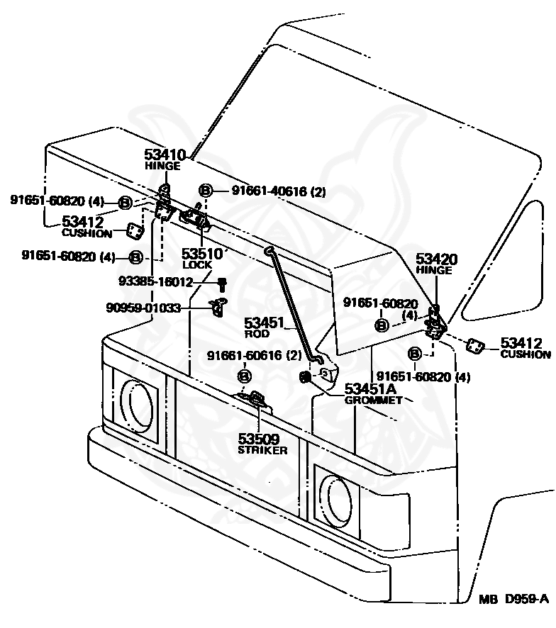 90480-15002 - Toyota - Grommet (for Hood Support Rod) - Nengun Performance