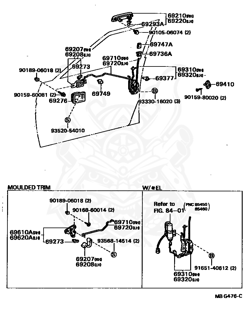 69759-20060 - Toyota - Snap, Door Inside Handle Link - Nengun Performance