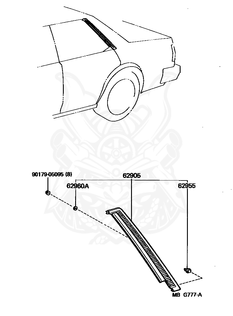 62955-20020 - Toyota - Retainer, Quarter Vent Louver - Nengun Performance