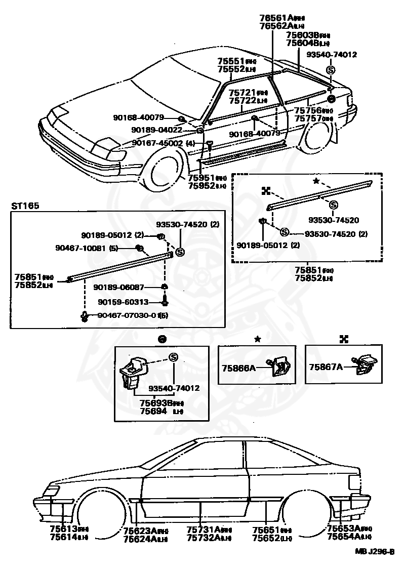 75731-20310 - Toyota - Moulding, Front Door, Outside Rh - Nengun ...
