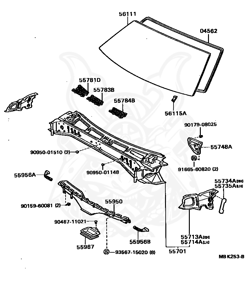 56111-20480 - Toyota - Glass, Windshield - Nengun Performance