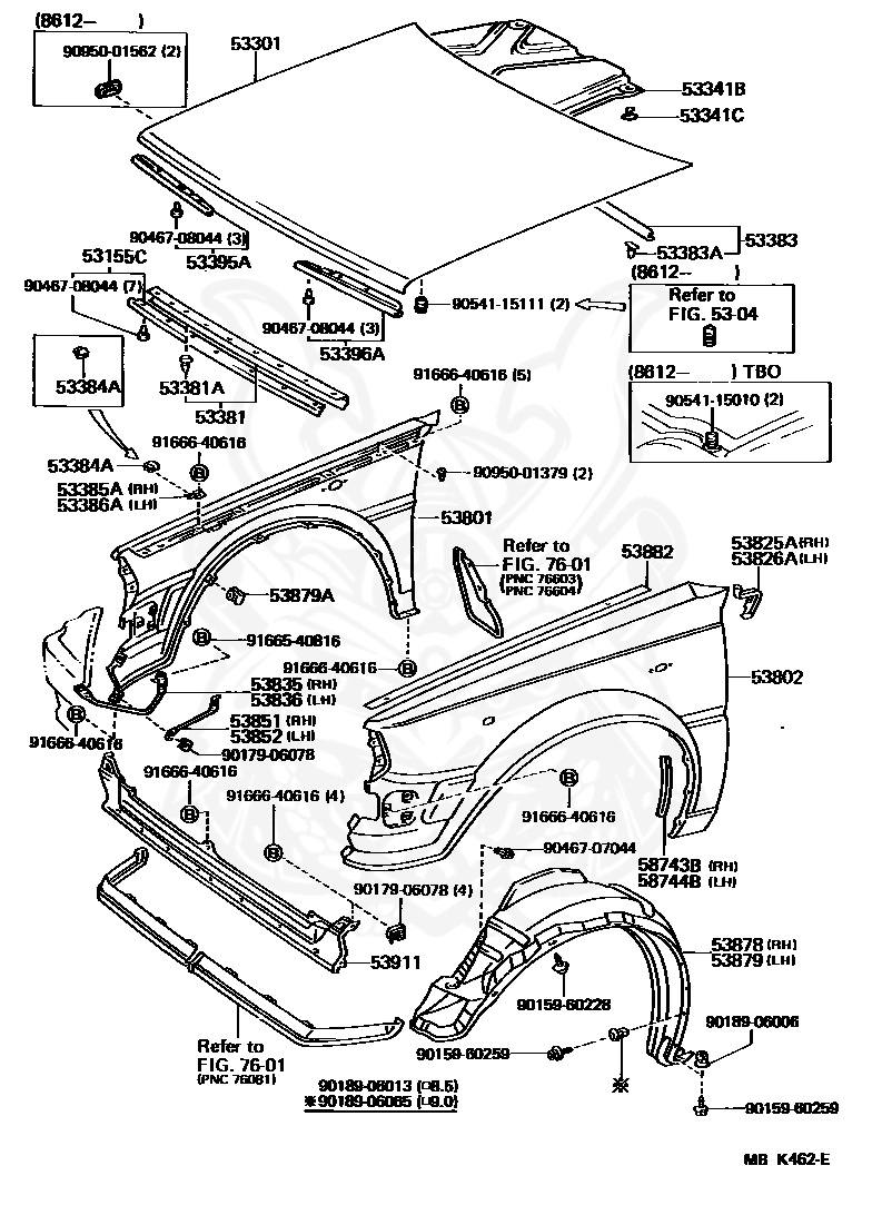 90541-15111 - Toyota - Cushion (for Loggage Compartment Door Panel ...