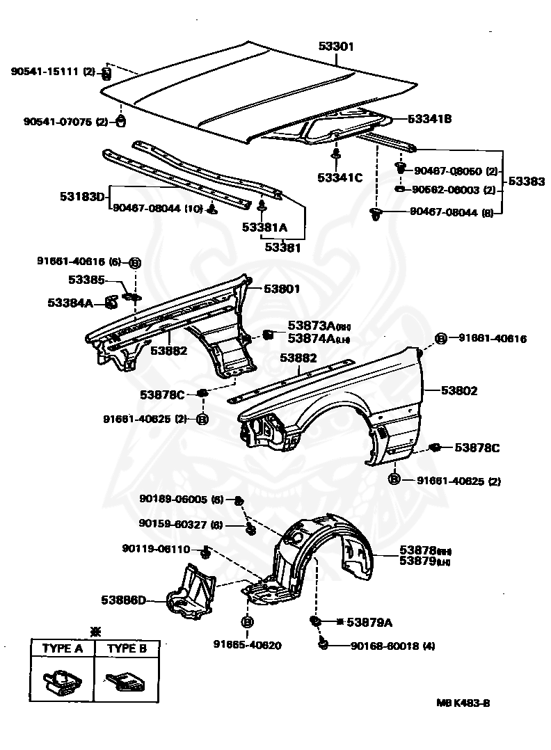 90541-15111 - Toyota - Cushion (for Loggage Compartment Door Panel ...