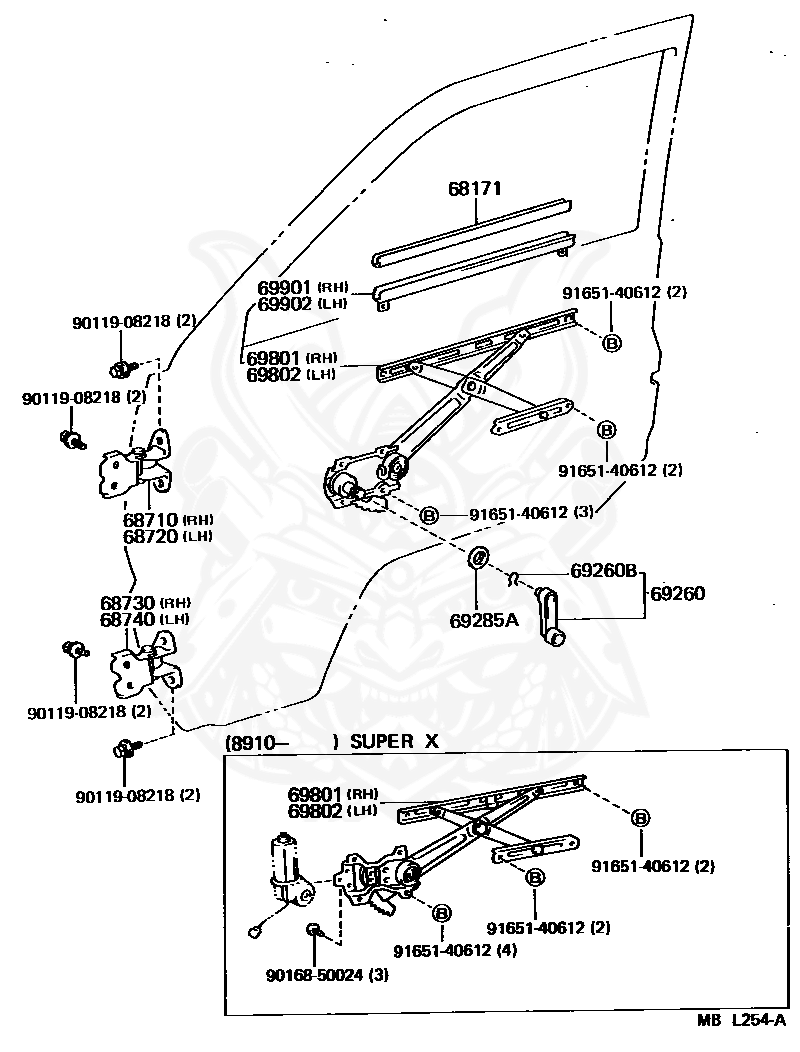 90520-01274 - Toyota - Ring, Shaft Snap (for The Front Door Window ...