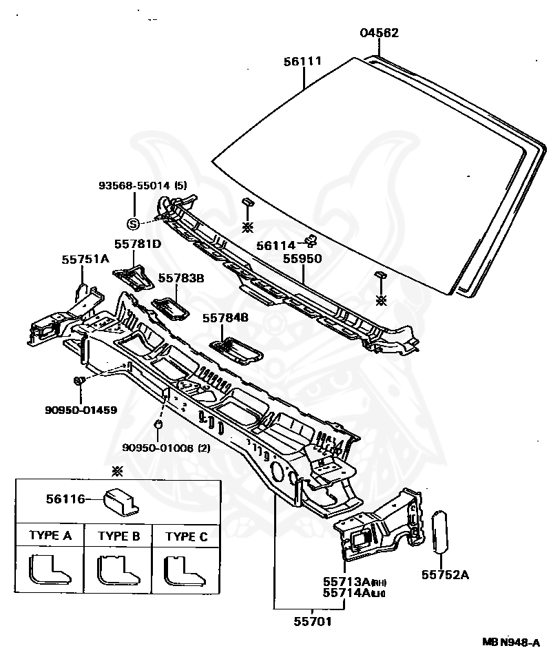 04562-30040 - Toyota - Dam Kit, Rear Window - Nengun Performance