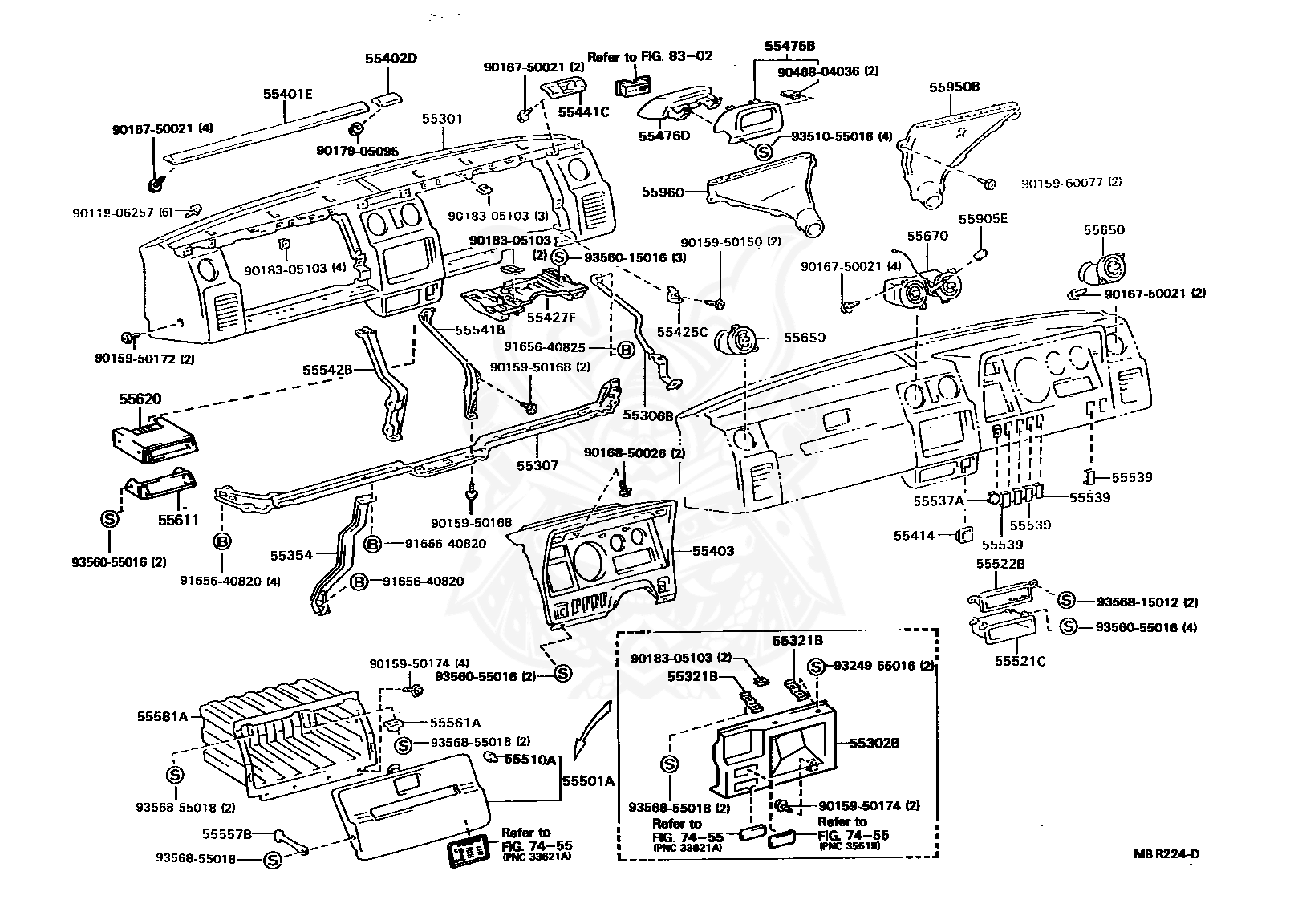 55501-95412-06 - Toyota - Door Sub-assy, Glove Compartment - Nengun ...